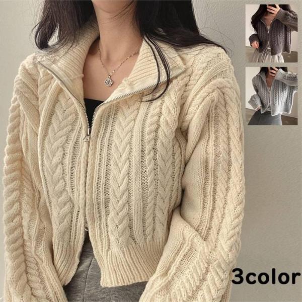 ニットカーディガン ニットセーター トップス 長袖 上着 秋冬 上品 レディース ニット コート ジップアップ シンプル 無地品　番hongyi01カラー杏色、ダークグレー、ライトグレー素 材ポリエステルサイズFご注意※写真のカラーはイメー...