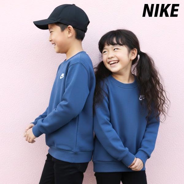 ブランド：ナイキ分類：ジュニア スウェットシャツ商品名：スポーツウェア クラブ フリース スウェットシャツ商品の仕様：裏起毛 クルーネック 綿混 トレーナー ワンポイントクルー ナイキ スウッシュ 裏起毛 クルーネック 綿混 トレーナー ワ...