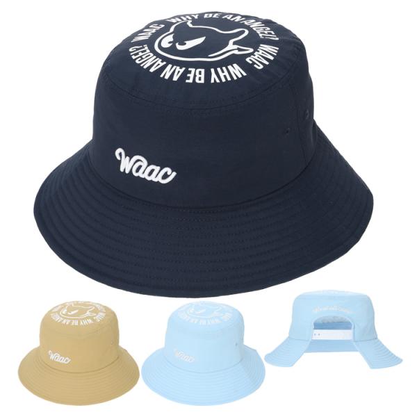 【商品情報】本体トップに、ロゴとワッキーのデザインが配置されたSNAP BACKバケットハット。フロントには「WAAC」のロゴ刺繍を施し、シンプルながらアクセントをプラスしています。背面にはスナップバック仕様のアジャスターを採用し、サイズ調...
