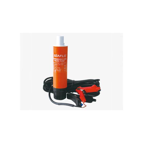 SEAFLO シーフロ社製の極細 強力 ビルジポンプ サブマーシブル インラインポンプの500GPH 12Vモデルです。普及品の280GPHモデルより78％以上強力な500GPHモデルです。型番はSFSP1-G500-02Aです。直径約41...