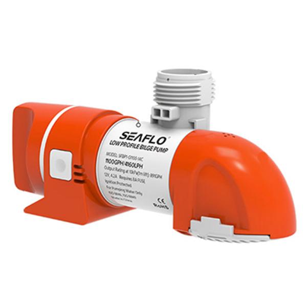 SEAFLO シーフロ社製の薄型マニュアル ビルジポンプ 14C 1100GPH 12Vモデルです。型番はSFBP1-G1100-14Cです。ボディ高を抑えた薄型細長ボディですので船底最下部やエンジン下などの狭小スペースでも設置可能です。ま...