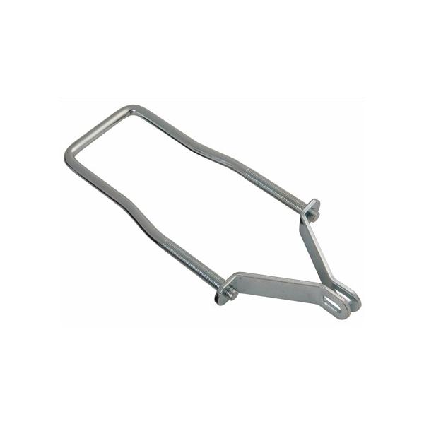 バスプロショップのボートトレーラー用のUボルト式のスペアタイヤキャリアの鍵穴付きタイプです。タイヤホイールの穴にUボルトを挿入しトレーラーのフレームに固定するシンプルな構造です。画像のボルト開口部に取り付けられているパーツがナットになります...