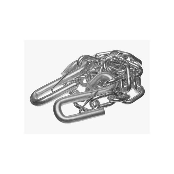 attwood社のトレーラー用セーフティチェーンです。トレーラーのカプラー部分と牽引車のヒッチレシーバー部分を繋ぐチェーンです。亜鉛メッキで防錆処理された鉄製で、両端にはスプリングロック付のS字フックが付いています。チェーン径は1/4インチ...