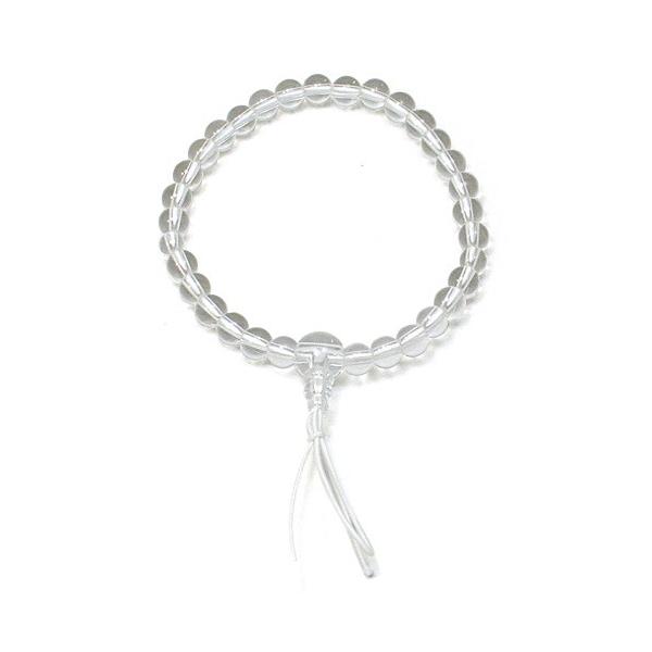 珠の素材：水晶 6mm玉腕輪直径：6cm（男女兼用）内寸法：約16cm備考：プラスチックケース入り腕輪念珠は、厄除けや所願成就のお守りとして手首につける念珠です。水晶はクリスタルとも呼ばれ、無色透明の神秘的な石で、古くから魔除けになると言い...