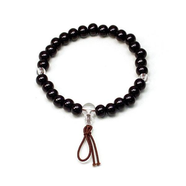 珠の素材：黒檀 7mm玉腕輪直径：6cm（男女兼用）内寸法：約16cm備考：プラスチックケース入り腕輪念珠は、厄除けや所願成就のお守りとして手首につける念珠です。黒檀(こくたん)は、古くから中国より来た工芸品に多く用いられていたため、紫檀・...
