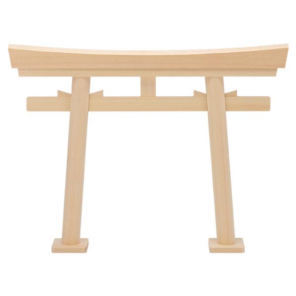 寸法：高さ50cm×笠木巾60cm×奥行7cm　　　貫(ヌキ)巾55cm×柱直径3cm×土台間の巾(内々)32.5cm材質：木曽桧材生産地：日本製神棚、お宮の前に置く白木鳥居です。最高級材の木曽桧(木曽ひのき)を使用して、職人がひとつひとつ...