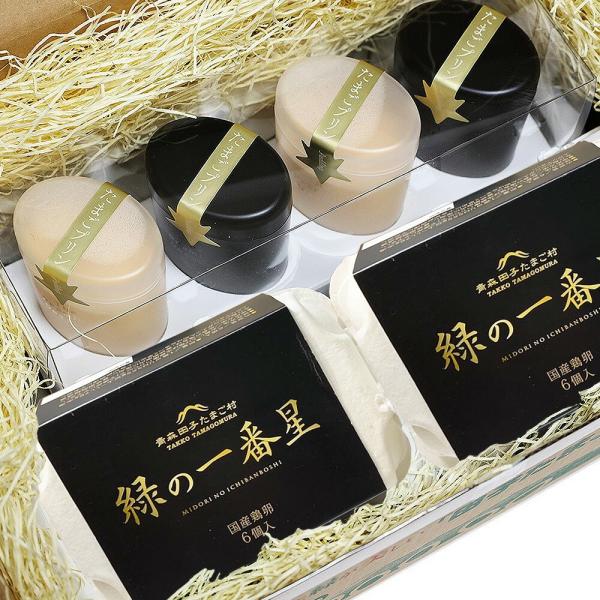 商品説明セット内容：たまごプリン4個+ 緑の一番星6個+選べる1箱(緑の一番星・有精卵・にんにく卵 各6個の中から1箱)原材料名：卵(青森県産)、プリン(牛乳、植物性脂肪、卵、砂糖、洋酒、バニラビーンズ)賞味期限：卵：生食14〜28日間プリ...