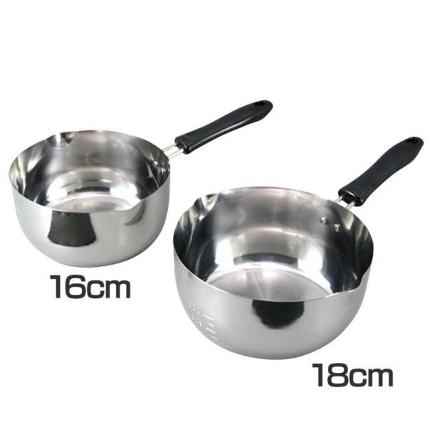 ●商品サイズ(cm) 16：幅約31×奥行約17.3×高さ約10 18：幅約33×奥行約19×高さ約9.5 ●材質 本体：ステンレス鋼(クロム18%) ハンドル：フェノール樹脂 ハンドル金具：18-0ステンレス ●対応熱源：ガスコンロ、IH...