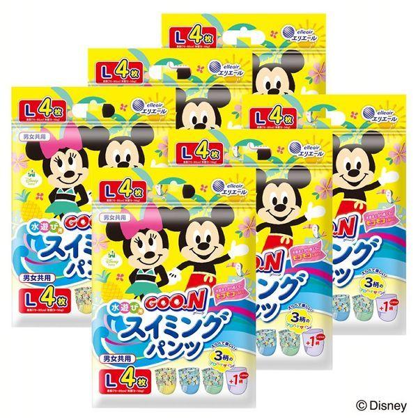 モコモコしないから動きやすく、ズレを気にせず、楽しく水遊びができます。●内容量4枚入×6個セット●サイズLサイズ（身長目安：70cm〜90cm、体重目安：9kg〜14kg）●材質表面材：ポリオレフィン系不織布吸水材：綿状パルプ スイミングパ...