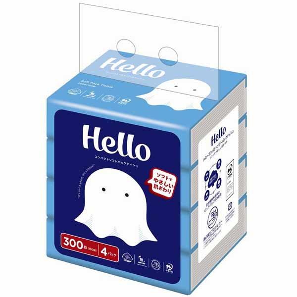 （検索用：ティッシュペーパー Hello ソフトパック 箱なし ソフトティッシュ tissue_paper コンパクトティッシュ 花粉症 チリ紙 鼻紙 4582699252343）●翌日優良配送対象商品につきまして●下記の場合は対象外となり...