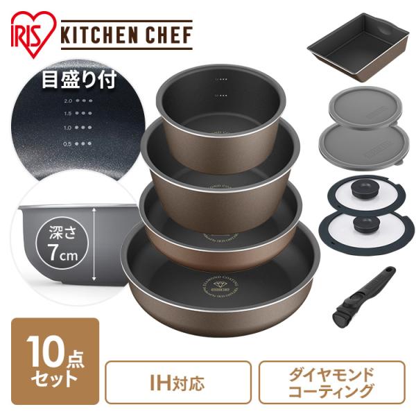 フライパン 深型 鍋 エッグパン セット ダイヤモンドコート ギフト プレゼント 人気