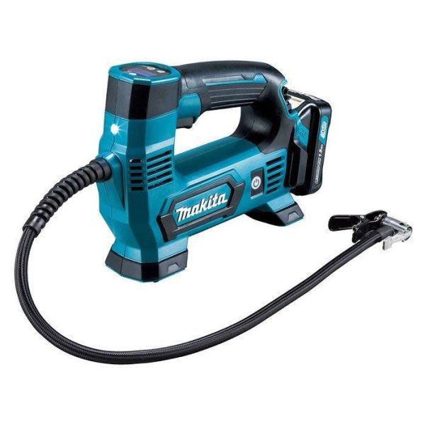 マキタ 10.8V 充電式空気入れ MP100DSH 1.5Ahバッテリ・充電器・ケース付■バッテリ・充電器・ケース付■　10.8Vスライドバッテリで空気入れ楽々■　色々なバルブに対応するアダプタ　　・米式チャック・英式バルブ用アダプタ・仏...