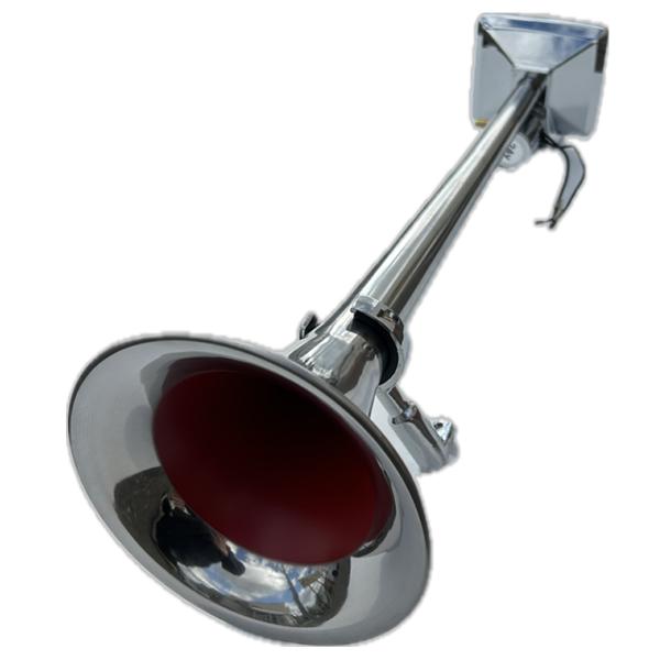 エストック 気分はハドレー 丸ビッグホーン 24V専用型番：YPB-580H〇仕様全長 約560mm規格：1連タイプ電圧：24V用ステンレス製　SUS304〇取り付け方法及び配線方法に関して純正のホーンボタンを使用して鳴らす場合には、車種に...