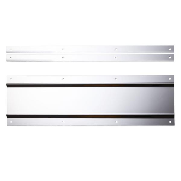 泥除け 折り込み式 ステンレスプレート 幅600mm 2枚セット折り込み式で強度がアップ、バリなどによる怪我の心配もなくなりました。泥よけのウェイトとしてご使用ください。材質：ステンレス（鏡面仕上げ）サイズ：幅600mm×高さ150mmＸ厚...