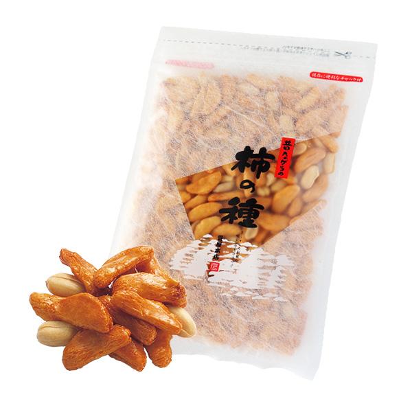 厳選された国内産水稲もち米を100％使用し、ふっくらと香ばしく焼き上げました。空洞の少ない、中までギッシリとつまった自信作です。保存に便利なチャック付袋入り。※とうがらしを使用しておりますので、お子様にはご注意下さい。・内容：柿の種（ピーナ...