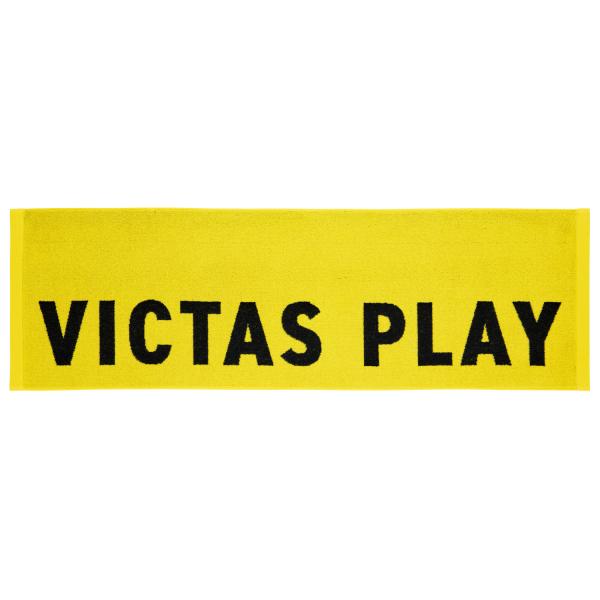 【発売日：2022年05月15日】存在感のあるVICTAS PLAY テキストがデザインされたシンプルなタオル。製造国 中国 カラー イエロー、ターコイズ、バイオレット素材 綿100％（パイルジャガード） サイズ W110×H34cm