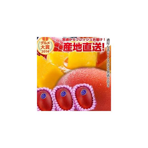 【商品名】宮崎完熟マンゴー　季節限定品【内容量】中玉サイズ3玉 (約250g×3玉)【賞味期限】到着後約3日〜5日　※出来るだけお早めにお召しあがり下さい。【産地】宮崎県産【原材料】マンゴー【使用方法】そのままでも、凍らせてアイスのトッピン...