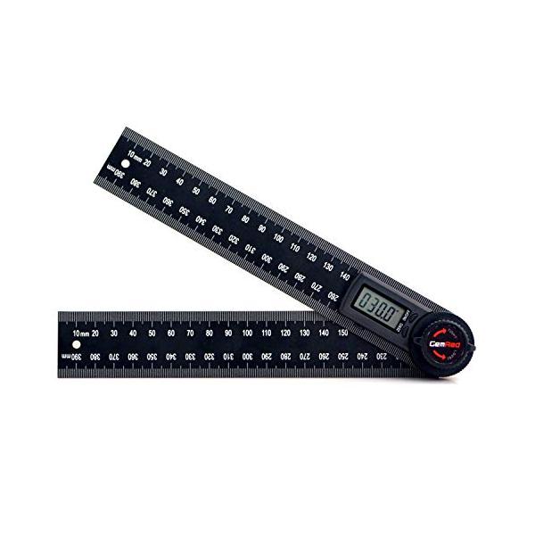 【ご購入後の当店からの連絡はご登録のメールアドレスに通知いたします。必ずご確認ください】GemRed デジタル角度計 分度器 測定器速読デジタルプロトラクター 角度ゲージ 角度ルーラー 長さ測定 アルミニウム 角度定規 360度自由調整 (...