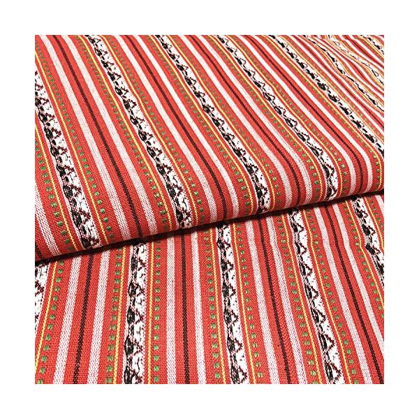 【ご購入後の当店からの連絡はご登録のメールアドレスに通知いたします。必ずご確認ください】フォークロア エスニック 柄をしたハンドメイド用 コットンリネン 生地です。長さ:2m弱　幅:約1.5m　パターン:ストライプC　重量:約660g(1m...