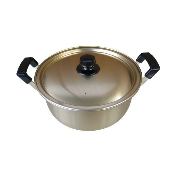 【ご購入後の当店からの連絡はご登録のメールアドレスに通知いたします。必ずご確認ください】サイズ:本体内径/約240mm、底の厚さ/約0.7mm本体重量:約420g材質:アルミニウム合金、表面加工/アルマイト原産国:日本容量:4.5L製造工程...