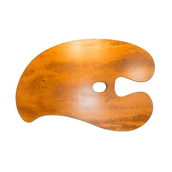 【ご購入後の当店からの連絡はご登録のメールアドレスに通知いたします。必ずご確認ください】形状:丸型(大)サイズ:500×330mm材質:桜製フランゼン型は雲形をした大型アトリエ用パレットです。左腕の邪魔にならないように手前が大きくえぐれています。