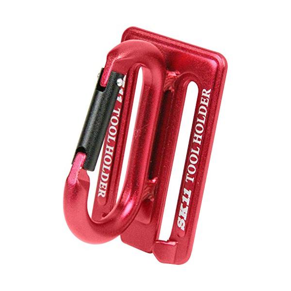 【ご購入後の当店からの連絡はご登録のメールアドレスに通知いたします。必ずご確認ください】特徴:簡単着脱可能なアルミツールフックカラー:レッドカラビナサイズ:70×8mm仕様:吊り下げ工具3kgまで材質:アルミ