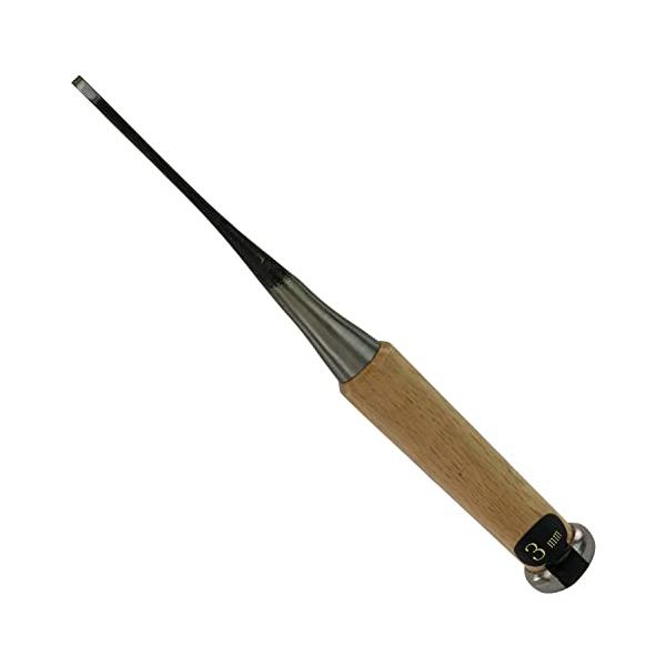 【ご購入後の当店からの連絡はご登録のメールアドレスに通知いたします。必ずご確認ください】サイズ:3mm刃部:高級刃物鋼柄:樫桂:鉄