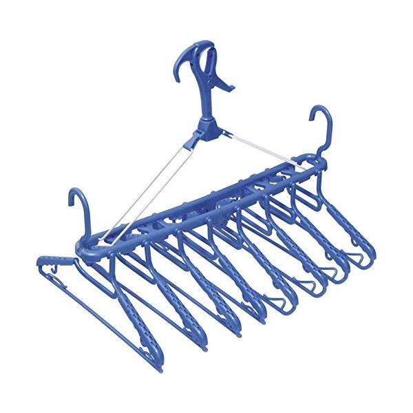 【商品概要】サイズ:縦53cm×横38.5cm×高さ47cm本体重量:750g素材・材質:ポリプロピレン生産国:中国ちぎれやすかったピンチの吊りヒモを金属製にしています【商品説明】●シャツやタオルが一度に8枚干せる連式ハンガー●スライド肩パ...