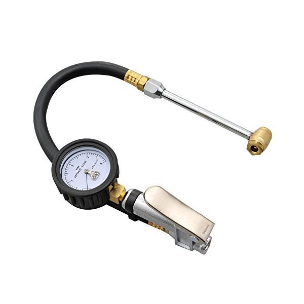 【商品概要】測定範囲0~700kPa/0~100psi色: ブラック; シルバー素材: プラスチック【商品説明】コンプレッサーを使い、タイヤの空気入れが素早く、簡単にできるエア式。T型アタッチメント付きで、ほとんどの二輪に使用可能。測定範囲...