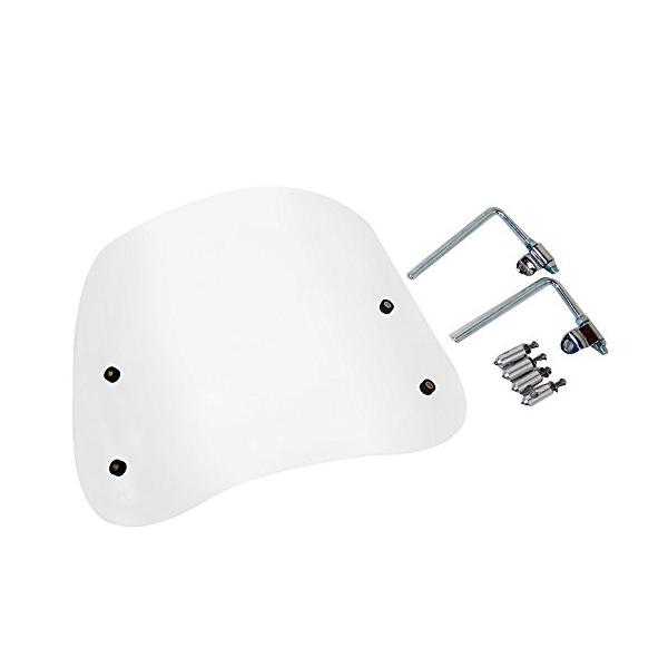 【商品概要】本体：ポリカーボネイトサイズ：W435mm×H380mm　厚さ3mmカラー：クリア取付説明書付属【商品説明】商品紹介航空機のキャノピーや防弾ガラスなどに使用される高強度を誇るプラスチック「ポリカーボネート」を採用した原付用スクリ...