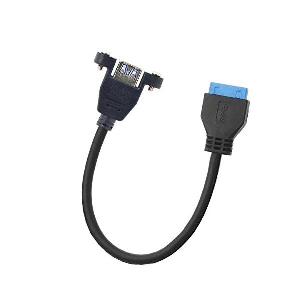 【商品概要】このケーブルを使用すれば、20ピンソケットに直接接続できます。2 usb3.0 ソケットに変換できます。USB3.0のフロントパネルに接続された、使いやすいUSB3.0データケーブル。下向きマザーボード20ピンヘッダーコネクター...