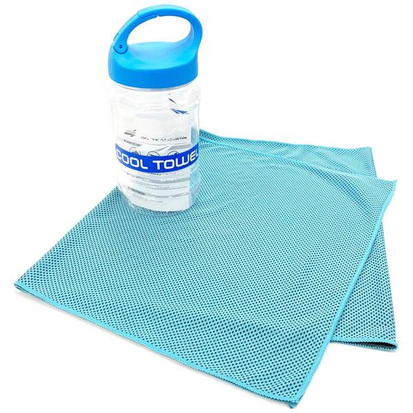 【商品概要】【カラー】ブルー【素材】ポリエステル【サイズ】36cm×105cm【付属品】水を入れて持ち運べるボトルケース【商品説明】説明【ブランド】ALL COOL（オールクール）【品目】クールタオル【型番】AC-CT001 BLUE CO...