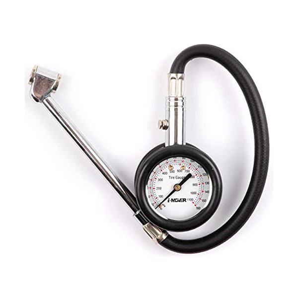 【商品概要】【商品説明】-測定範囲：0?1100kPa/0?160psi -最小目盛：20kPa/2psi -規格：ANSI B 40.1 Grade B -ホース長：28cm -チャックノズル部分：14cm -ゲージ直径：65mm -重量...