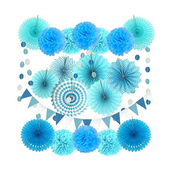 【ご購入後の当店からの連絡はご登録のメールアドレスに通知いたします。必ずご確認ください】【商品概要】セット内容 :ペーパーファンx10、花x8、フラッグガーランドx1、丸 ガーランドx1大切な方のお誕生日や記念日を華やかに彩るバースデー飾り...