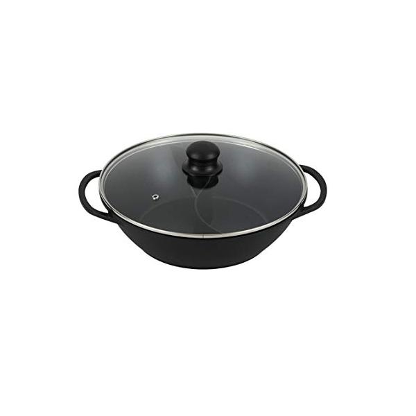 【ご購入後の当店からの連絡はご登録のメールアドレスに通知いたします。必ずご確認ください】製品サイズ:(約)幅35×奥行29×高さ14cm製品重量:(約)1.7kg鍋の深さ:(約)7.5cm本体 表面加工:内面/ふっ素樹脂塗膜加工、外面/焼付...