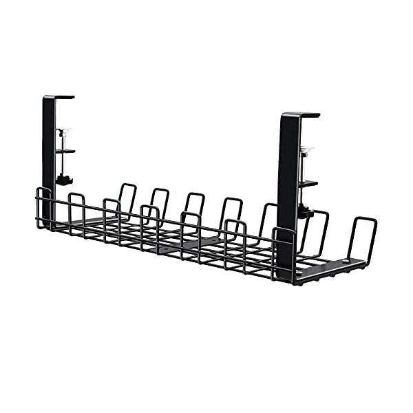 【ご購入後の当店からの連絡はご登録のメールアドレスに通知いたします。必ずご確認ください】【穴あけ不要aなデザイン】YIHARAのワイヤーケーブルトレーは最新のパンチフリーなデザインで、テーブルを傷つけずにテーブルの下に固定できるの調整可能ね...