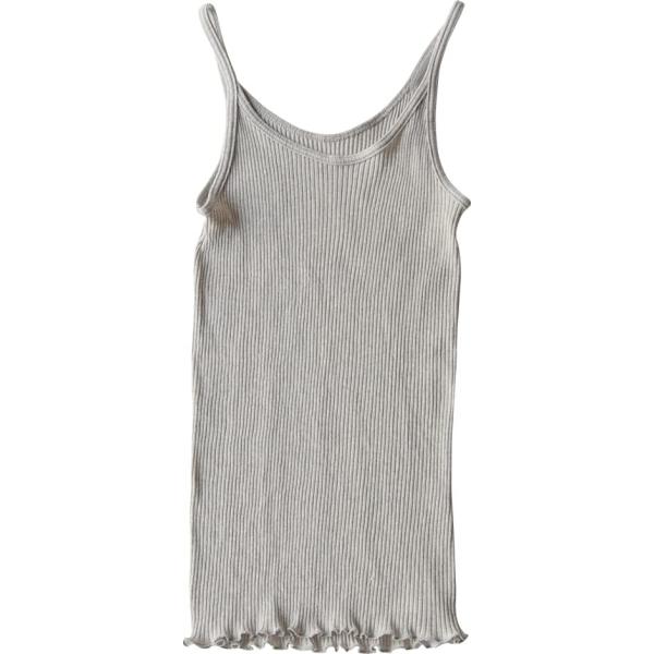 【ご購入後の当店からの連絡はご登録のメールアドレスに通知いたします。必ずご確認ください】オーガニックコットン 100%、よく伸びて締めつけない、やわらかいリブ生地を使用。やさしく包み込んでくれるキャミソールです。生産国：オフホワイト、ブラウ...