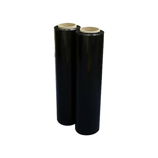 【ご購入後の当店からの連絡はご登録のメールアドレスに通知いたします。必ずご確認ください】【商品概要】カラーストレッチフィルム 500幅　黒サイズ：500mm幅ｘ300m　厚み0.020mm材質：LLDPE素材（ツルツルタイプ）１セットの入数...