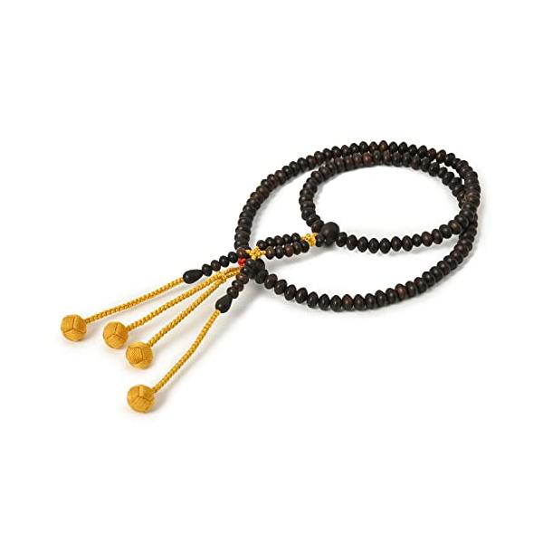 【ご購入後の当店からの連絡はご登録のメールアドレスに通知いたします。必ずご確認ください】【商品概要】真言宗用念珠 珠素材：縞黒檀　対象：男性向け念珠サイズ：尺三(約39cm)　形状：ミカン玉・素挽(すびき)仕立：請来型本式念珠　共仕立 (親...