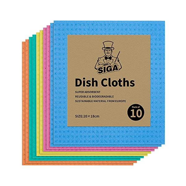 【商品概要】優れた吸収性の食器用クロス：MR.SIGAの再利用可能食器用クロスは、食べこぼしや水しぶきを拭き取るのに最適です。魔法のように瞬時に水を吸収し、拭き跡を残しません。使用後は毎回水で洗い流せばすぐに乾き、臭いもつきません。再利用可...