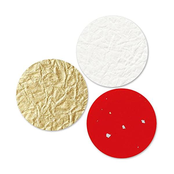 【ご購入後の当店からの連絡はご登録のメールアドレスに通知いたします。必ずご確認ください】【商品概要】【商品説明】説明金銀砂子入りの赤い和紙、白と金の揉み紙。３種類の和紙を丸形に抜いた和紙パーツセットです。 白は２枚、赤・金は各３枚入りです。...