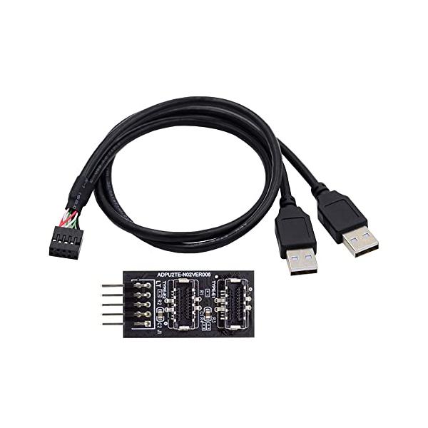 【商品概要】コネクタ1: USB 2.0 ケーブル付きフロントパネルハウジング(Type-Aと9pin)。メインボード用コンバータプラグインコネクタ2: 垂直USB 3.1フロントパネルヘッダー 2個。コンパクトなアダプターは直接差し込むこ...