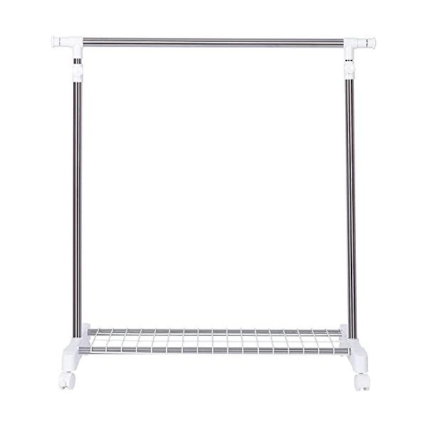 【商品概要】Point 1.太いパイプ使用 市販のハンガーラックは0.3ｍｍが多いなか 0.5ｍｍ太いパイプを使用して、 重いコートもたくさんかけられます。Point 2.金属製ネット付き 下段にはメッシュ棚があり、カバンや小物を一緒に収納...