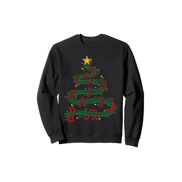 ブラック/S/-・この12月はメリークリスマスの歌でクリスマスツリーを飾りましょう。伝統的な松の木よりも良いかもしれないユニークなクリスマスの休日の装飾のお祭りの季節の挨拶を特徴としています。ミュージシャン、キャロラー、教会の聖歌隊のシンガ...