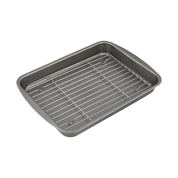 グレー/大/RD-0095・Size:大・パッケージ個数:1・商品サイズ:約 幅32.5×奥行23.5×高さ3.6cm・重量:約580g・本体:鉄(ふっ素樹脂加工)、アミ:鉄(クロムメッキ)・生産国:中国