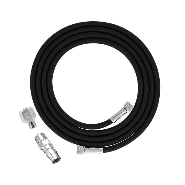 ブラック*1.8m/-/-・Color:ブラック*1.8m・商品仕様サイズ：ホース長さ約1.8m；カラー：ブルー/ブラック。・セット内容プレミアムエアブラシホース×1本。1/8アダプター×2個。1/4アダプター×1個。3点セット。・材質ナイ...