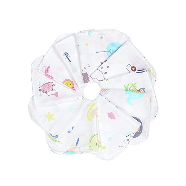 かわいい・かわいい 25x25センチメートル (x 1) ・・Size:25x25センチメートル (x 1)・【素材】 綿100%（100％天然素材） 【サイズ】25*25cm 【セット】10枚入り・10柄各1枚・【4重ガーゼの心地よい肌触...