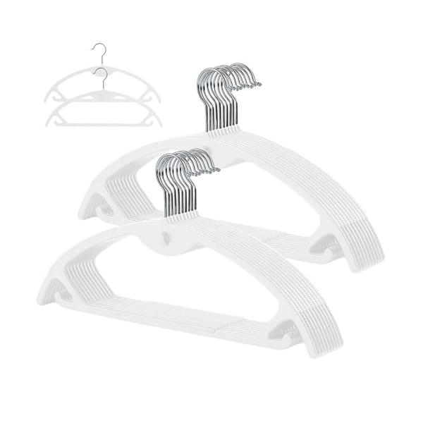 ホワイト/20本セット/BYGX06・Color:ホワイトSize:20本セット・パッケージ個数:1・商品詳細材質：本体：PET；フック：炭素鋼。サイズ：約高さ22*幅43cmで、 重さ：約90クラムです。高品質の素材で作られ、柔軟性と耐久...