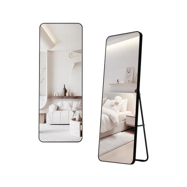 シンプルブラック/長さ143 x 幅36 cm/MRLD36143B・Color:ブラック・パッケージ個数:1・商品仕様&amp;収納便利全身鏡のサイズは36cm*143cmで、どんなシーンでも鮮明に再現する。本体重さ約3kg、女性一人でも...