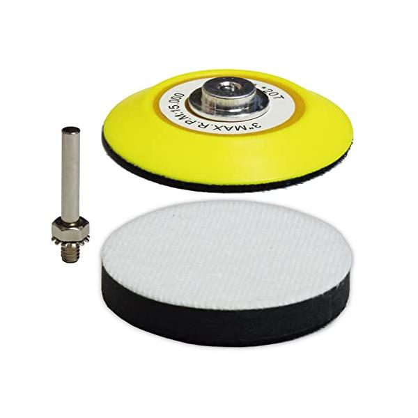 ??細かい場所や曲面の研磨などに便利な直径75mmの研磨用マジックパッド マジックテープ式・??丸軸のドリルビットで電動ドリルなどに取り付け可能・??セット内容：研磨パッド×１、ドリルビット×１、クッションアダプター×１・??クッションアダ...